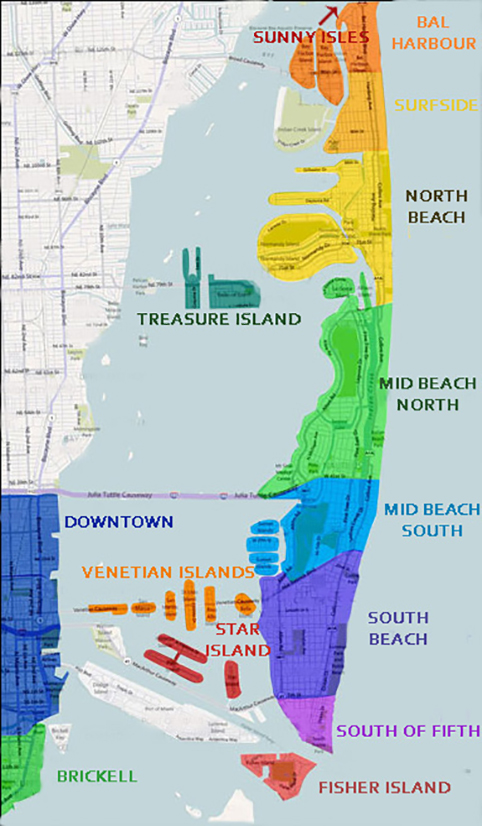 Miami, Floride Quartiers et Condos Plan